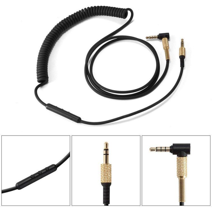 Jual 3m avpro replacement mic coiled cable marshall major headphone 3 ...