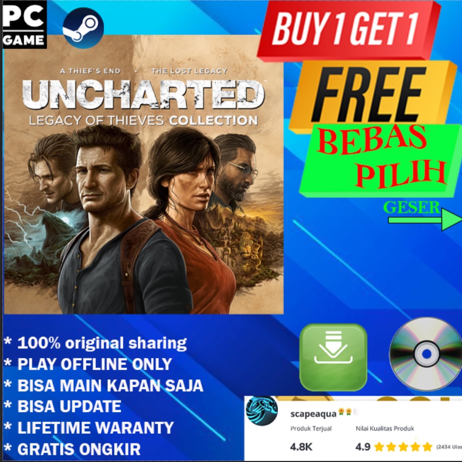 Jual UNCHARTED PC Legacy of Thieves Collection PC ORIGINAL 2022 ...