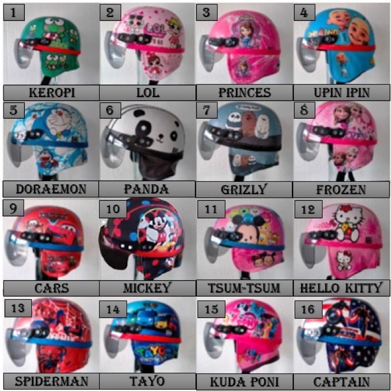 Jual HELM ANAK SINCAN MOTIF KARAKTER Usia 1-4tahun | Shopee Indonesia