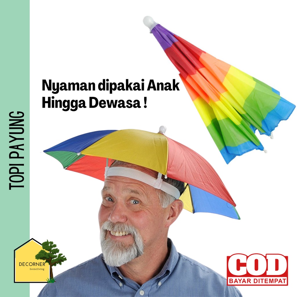 Jual Payung Topi Unik Ikat Kepala Anti Panas Dan Hujan Tanpa Gagang ...
