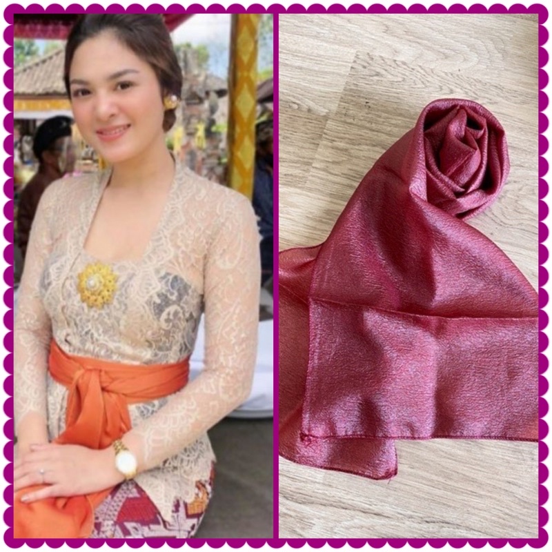 Jual selendang glosy 2,5mtr x 30cm//selendang organza mossy | Shopee ...