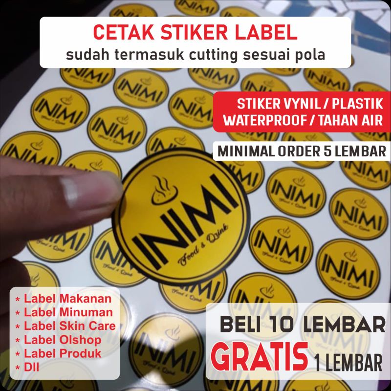 Jual stiker label kemasan/ stiker cutting/1 hari selesai | Shopee Indonesia