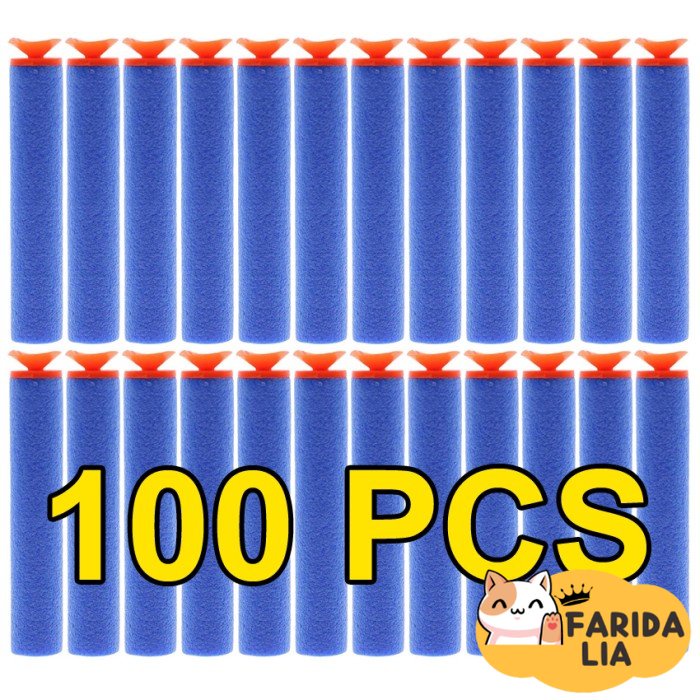 Jual Paket 100 Buah Peluru Nerf Bisa Nempel Dart Bullet Suction - Biru ...