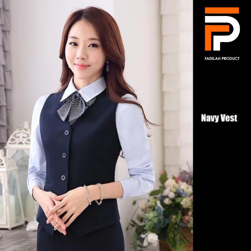 Jual Vest Rompi Wanita Formal Slimfit - Rompi Kerja Bahan Jas Full ...