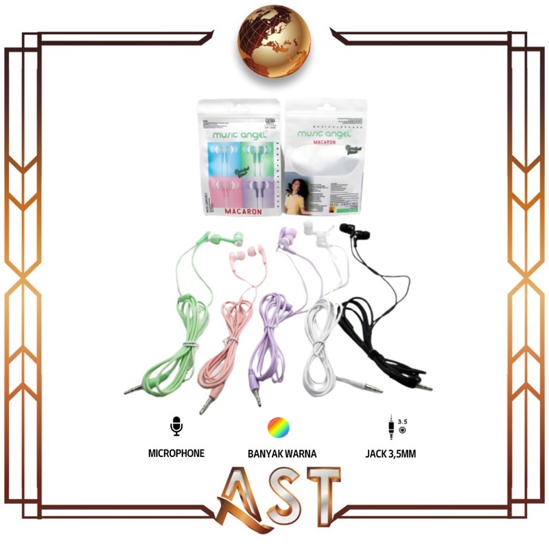 Jual Headset Music Angel Macaron Hf Musik Super bass Sound MP3 ...