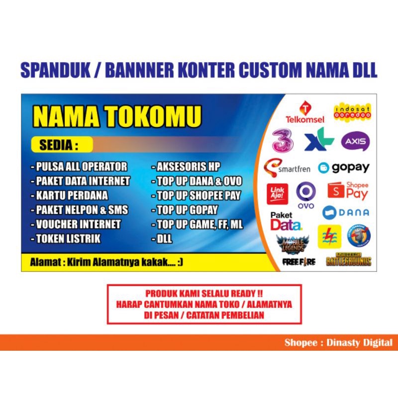 Jual spanduk pulsa | Shopee Indonesia