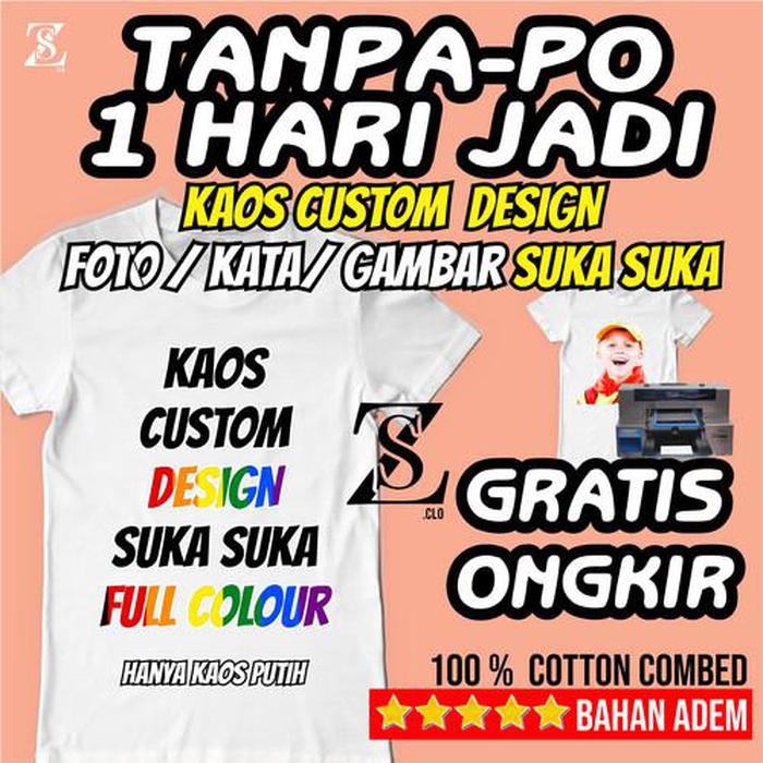 Jual KAOS CUSTOM FULL COLOUR BAJU CUSTOM KAOS PUTIH DTG FOTO ALL VARIAN ...