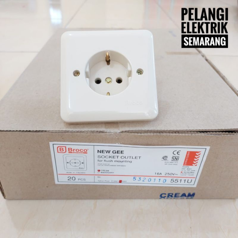 Jual BROCO Stop Kontak Arde IB New Gee 5511U Inbow Tanam | Shopee Indonesia