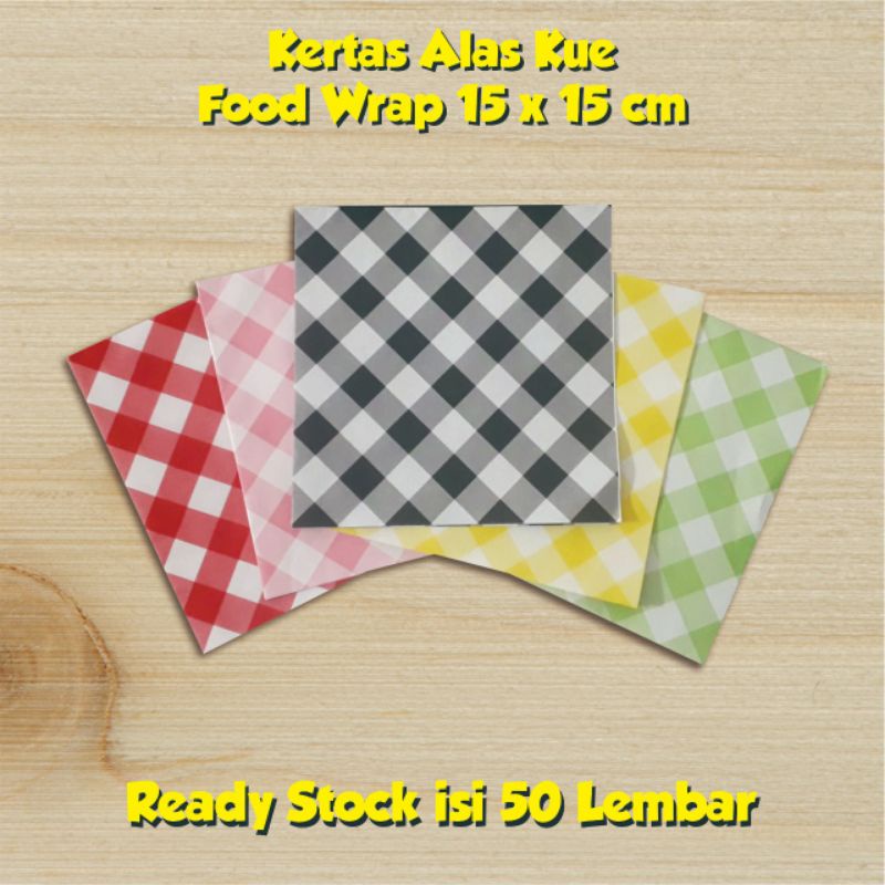 Jual Kertas roti motif kotak kotak style food grade alas roti simple ...