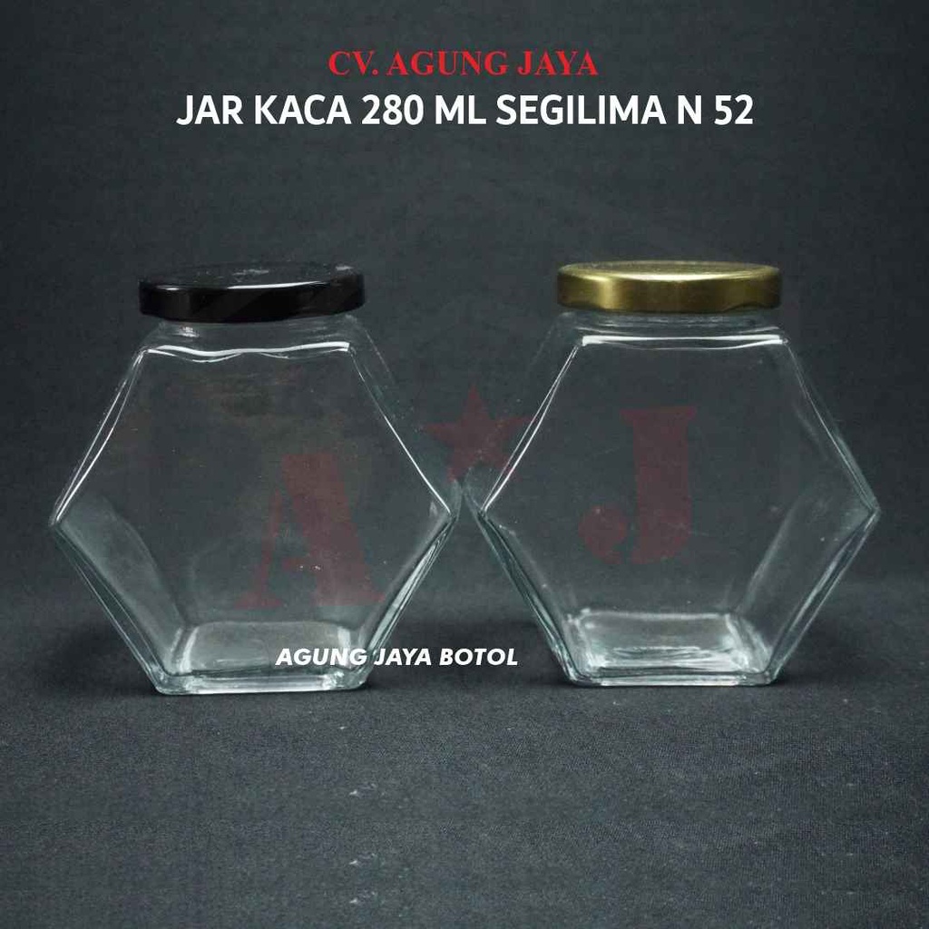Jual Botol Kaca Madu Hexagon 280 ml Tutup Alumunium | Shopee Indonesia