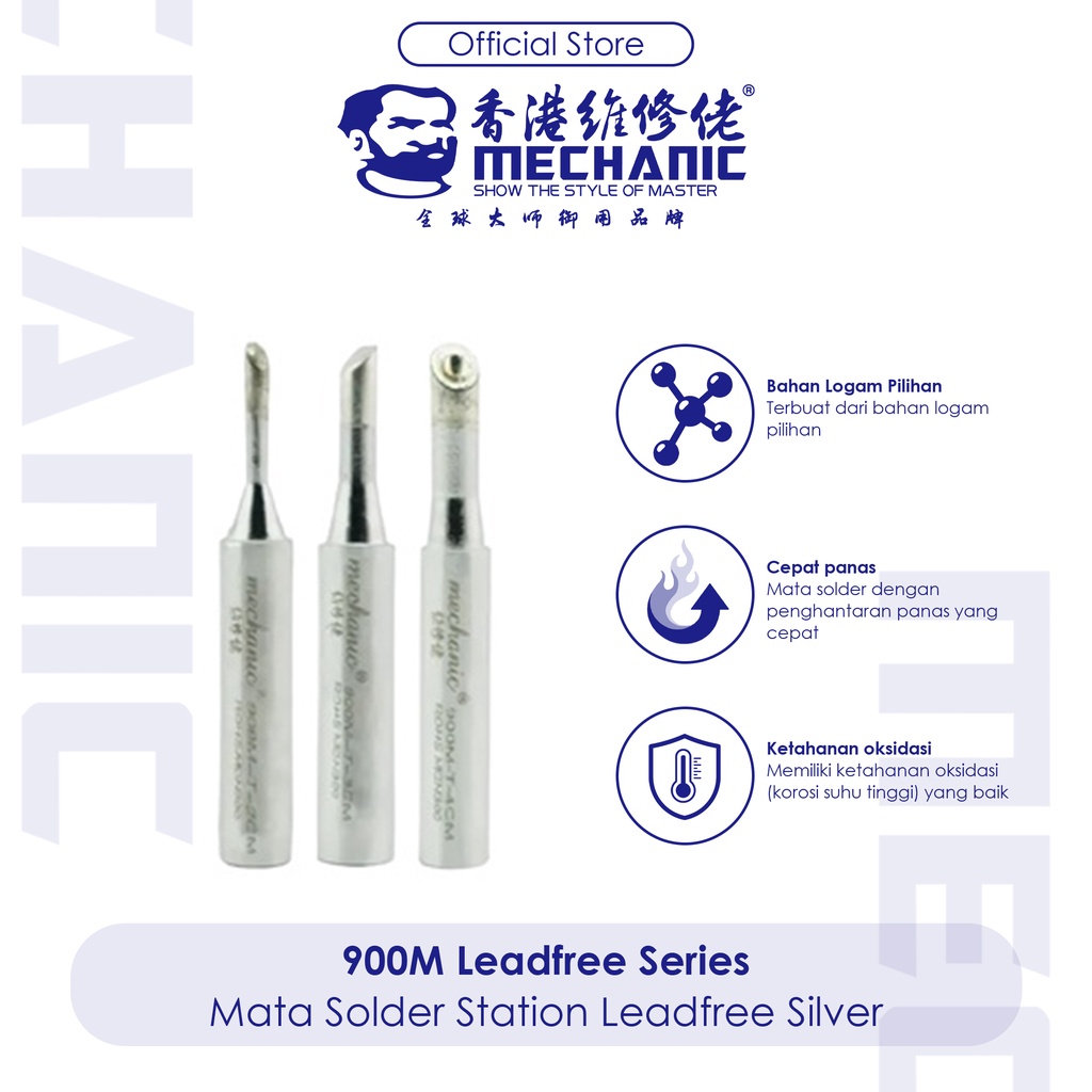 Jual MECHANIC 900M Mata Solder Station Leadfree Silver - Soldering Tip ...