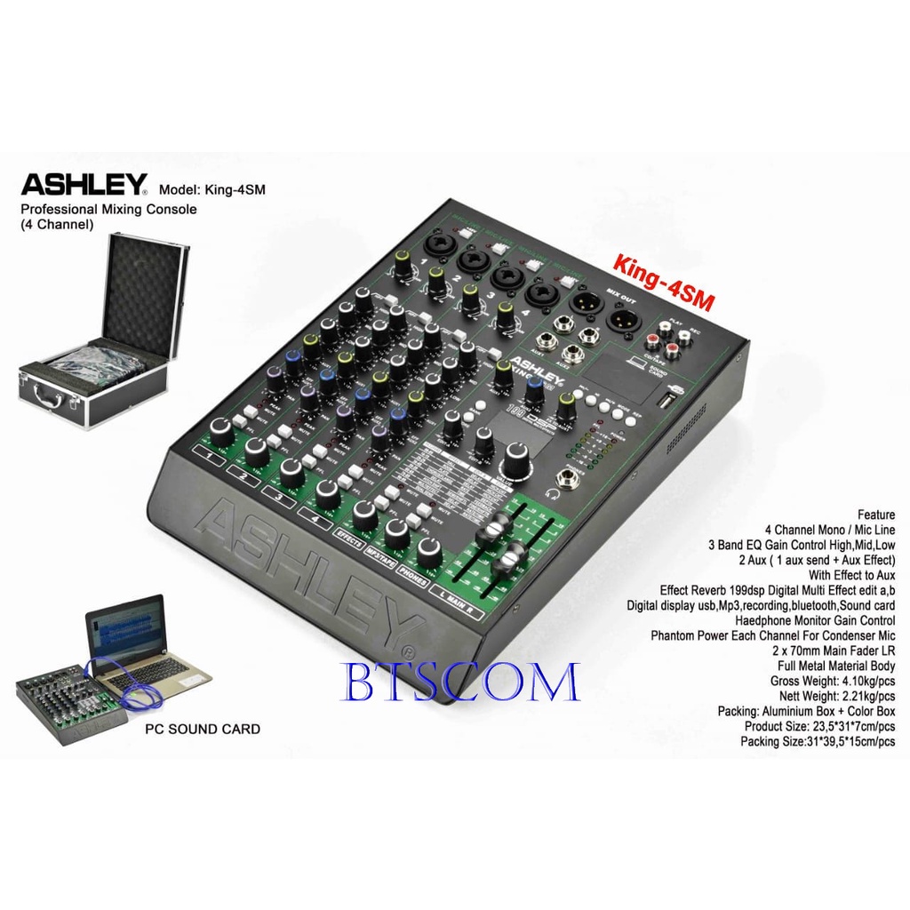 Jual Mixer Ashley King-4sm King4sm original 4 channel | Shopee Indonesia