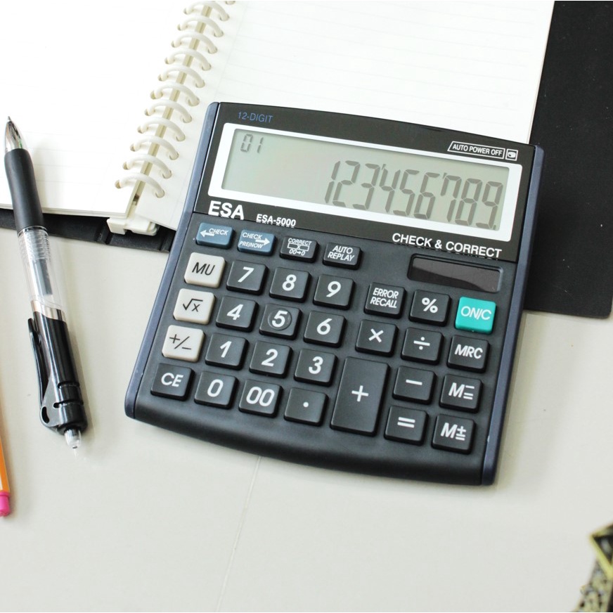 Jual Kalkulator Check Correct 12 Digits Layar Lebar Kalkulator Dagang ...