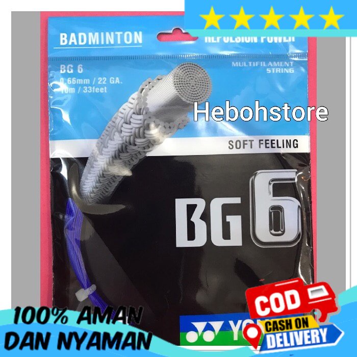 Jual (COD) SENAR BADMINTON/SENAR RAKET YONEX BG 6 ORIGINAL SUNRISE ...