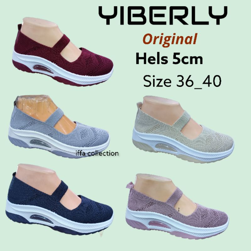 Jual sepatu rajut import yiberly hells 5cm terbaru redy di toko iffa ...