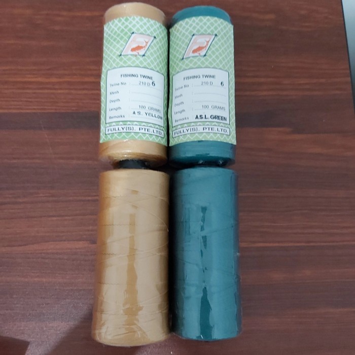 Jual Benang nilon Fishing Twine 210 D6. Tersedia warna kuning dan hijau ...