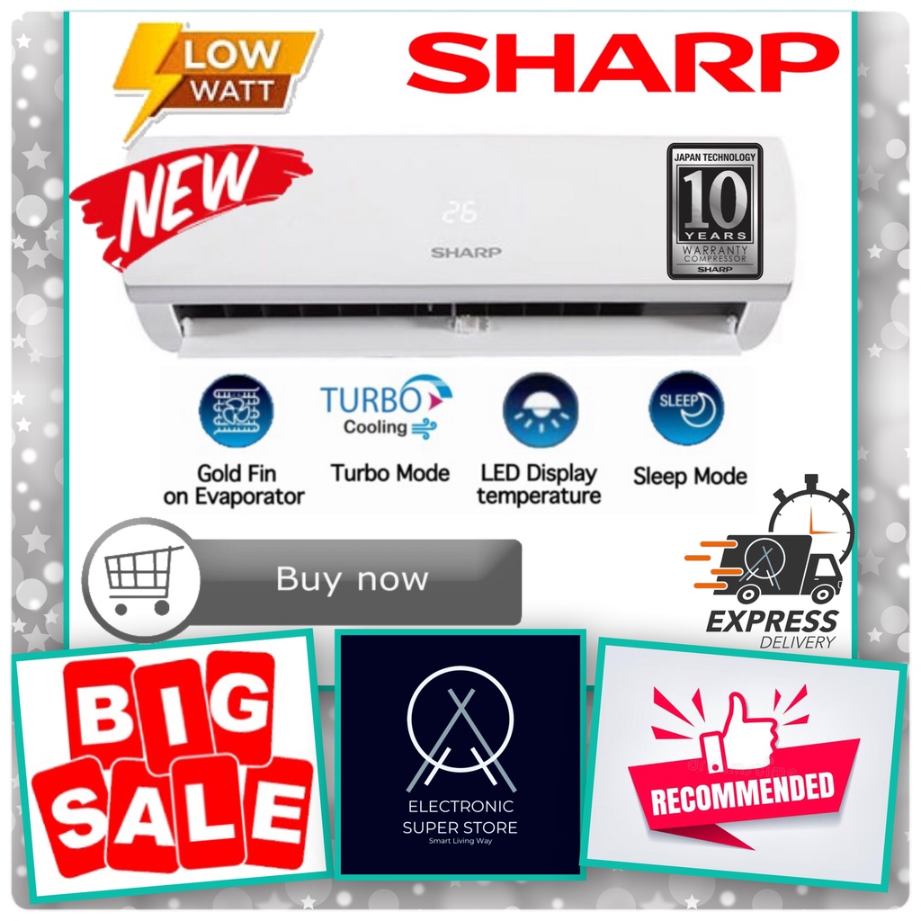 Jual SHARP AC 1 PK STANDARD AH-A9ZCY A9ZEY A9BEY LOW WATT SMART TURBO COOLING AC SHARP 1PK ...
