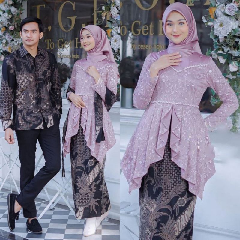 Jual Set Couple Kebaya Batik Kebaya Acara Nikahan Wisuda Tunangan ...