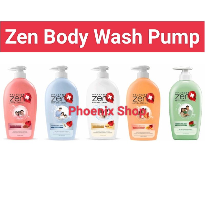 Jual ZEN Body Wash Sabun Mandi Cair Pump 480ml Body Foam Botol 500ml ...