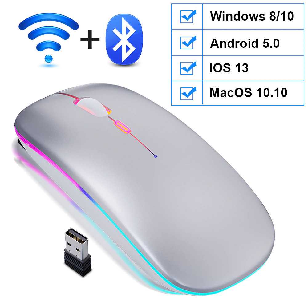 Jual Mouse Bluetooth 5.2 Bisa Mac Windows Android Tanpa Baterai ...