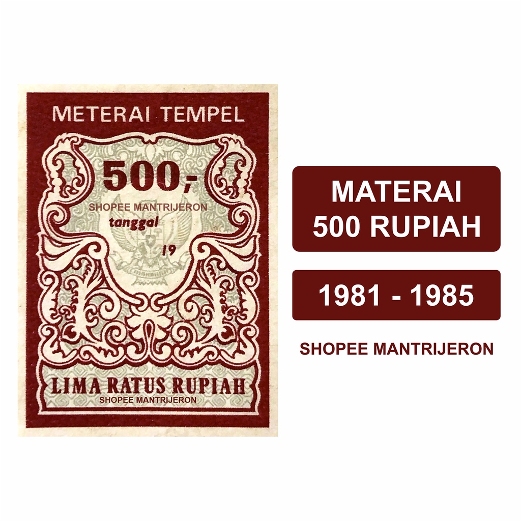 Jual Materai 500 Tahun 1981-1985 Meterai Tempel Lima Ratus Rupiah Lama Kuno Jadul Asli Original ...