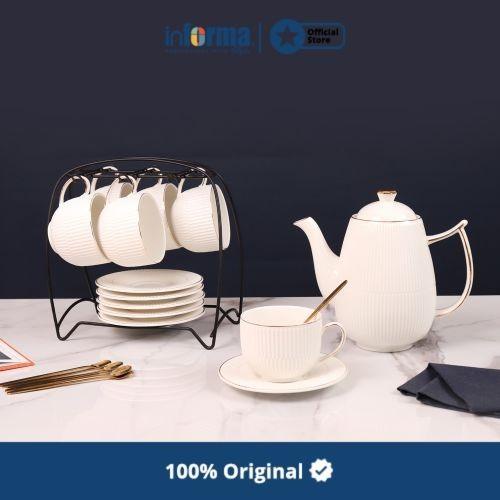 Jual Informa - Peralatan Minum - Teapot Set Lailey W/Cup Saucer + Rack ...