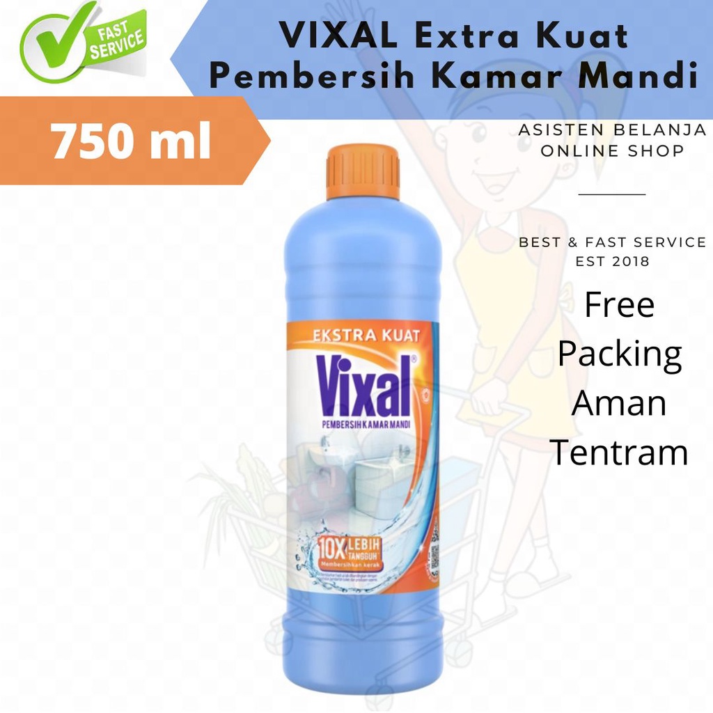 Jual VIXAL Pembersih Porselen Keramik Kamar Mandi Toilet Extra Kuat Biru Tua 750ml 750 ml ...