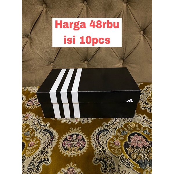 Jual inerbox-box-dus-kotak sepatu Adidas hitam murah (isi 10pcs ...