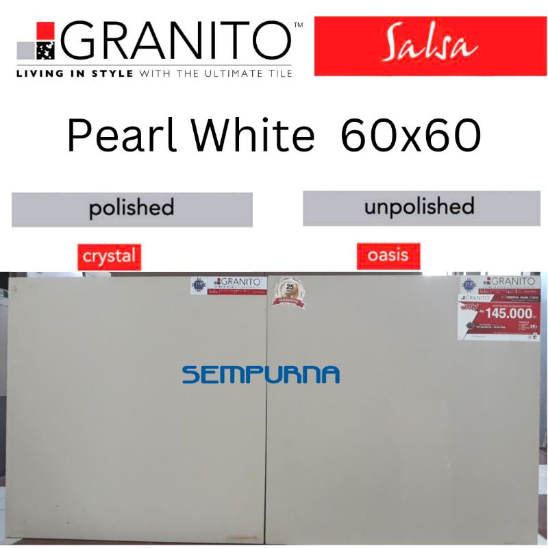 Jual Granite granit tile ubin Granito Salsa Pearl White 60x60 KW1 ...