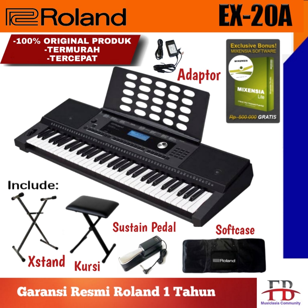Jual Keyboard Roland EX20A / Alat musik E-X20A/ EX 20 / EX20 A Garansi ...