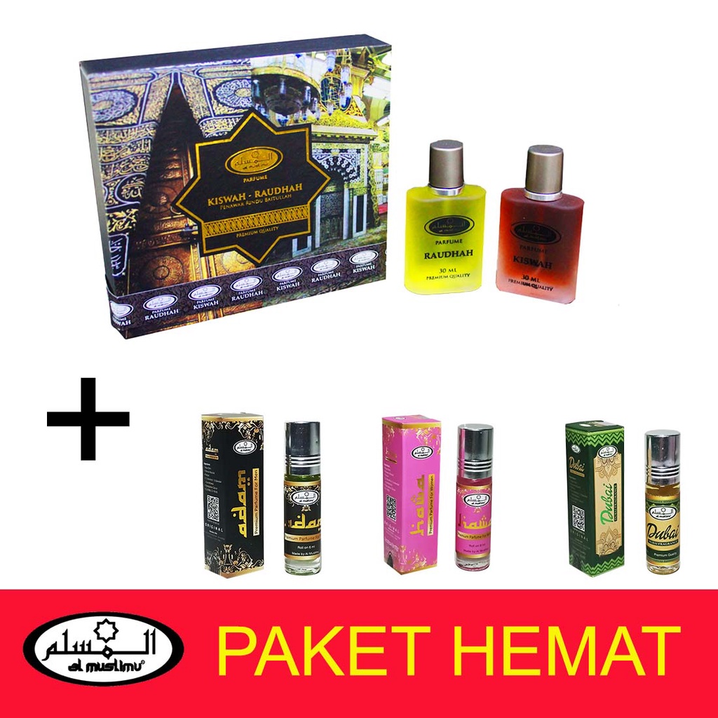 Jual AL-MUSLIMU-Parfum Paket Platinum Kiswah Raudhah 30ml + 2in1 (Adam ...