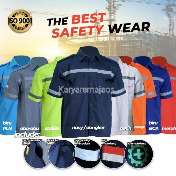 Jual Kualitas terbaik] Wearpack Safety Baju Proyek Project K3 Lengan ...