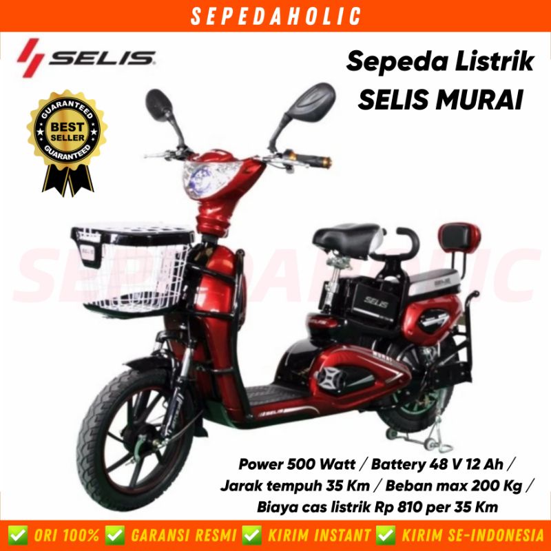 Jual Sepeda Listrik SELIS MURAI Electric E Bike 500 Watt | Shopee Indonesia