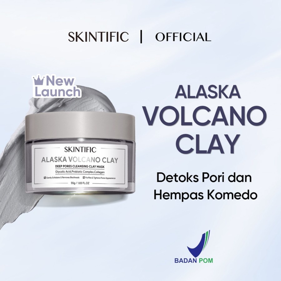 Jual SKINTIFIC ALASKA VOLCANO CLAY DEEP PORES CLEANSING CLAY MASK 55GR ...