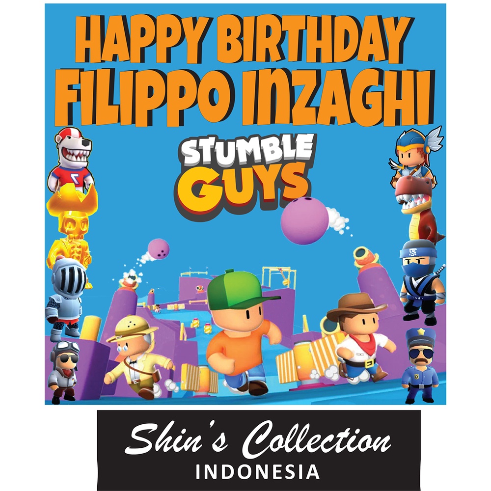 Jual Backdrop Spanduk happy birthday ulangtahun Stumble guys 1 pc ...