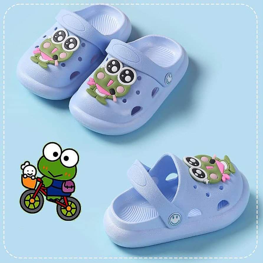 Jual SAndal Slip On Anak Warna Biru Muda SAndal Gambar KAtak Frog Karet ...