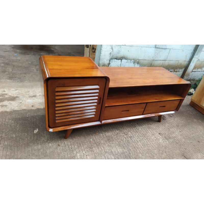 Jual Meja TV cabinet kayu jati solid | Shopee Indonesia