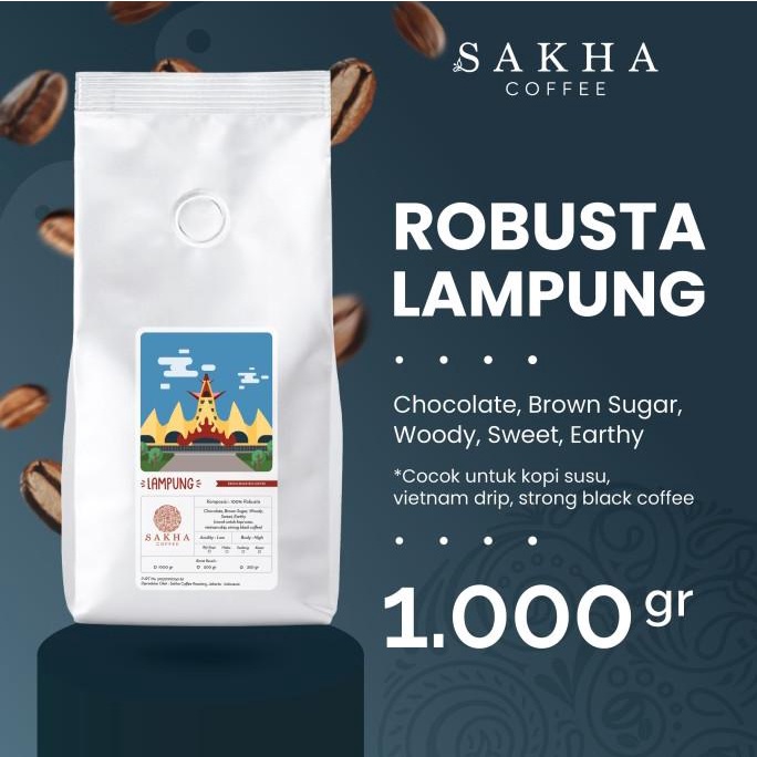 Jual Discount Kopi Robusta Lampung Coffee Roast Bean Sakha Roastery 1Kg ...