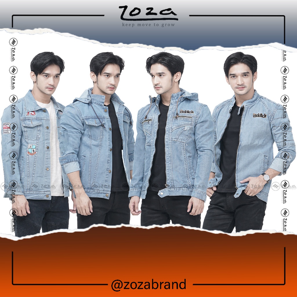 Jual Jaket Jeans Denim Zoza Light Blue Kombinasi Sobek dan Bordiran ...