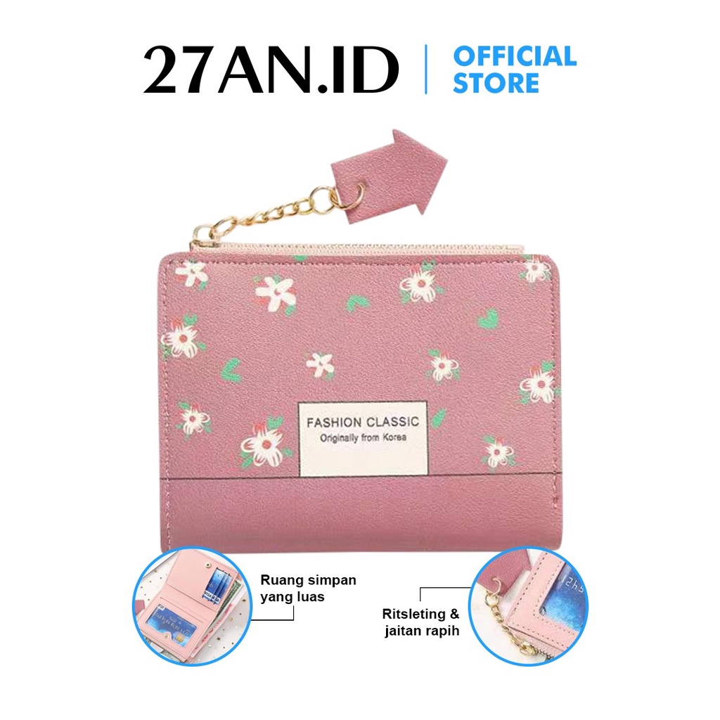 Jual ( 27AN.ID ) Dompet Wanita AS3017 Dompet Lipat Wanita Motif Flower Cantik Import Real Pict ...