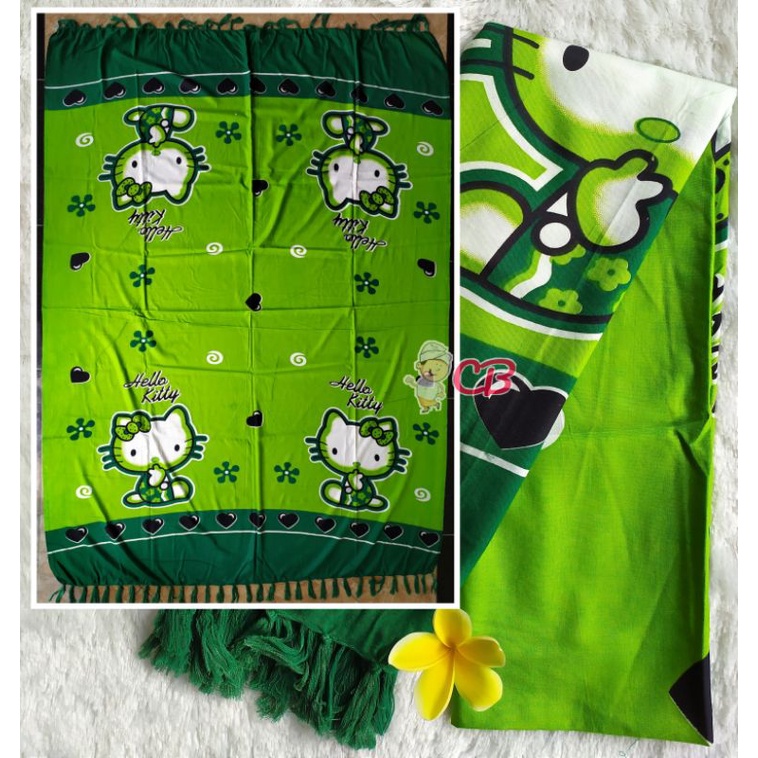 Jual KAIN PANTAI HELLO KITTY TEBAL RAYON BALI/SARUNG PANTAI HELLO KITTY ...