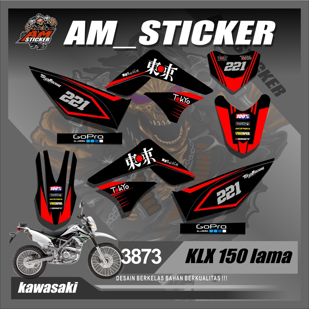 Jual 3873 striping stiker skotlet motor kawasaki klx 150 lama desain ...