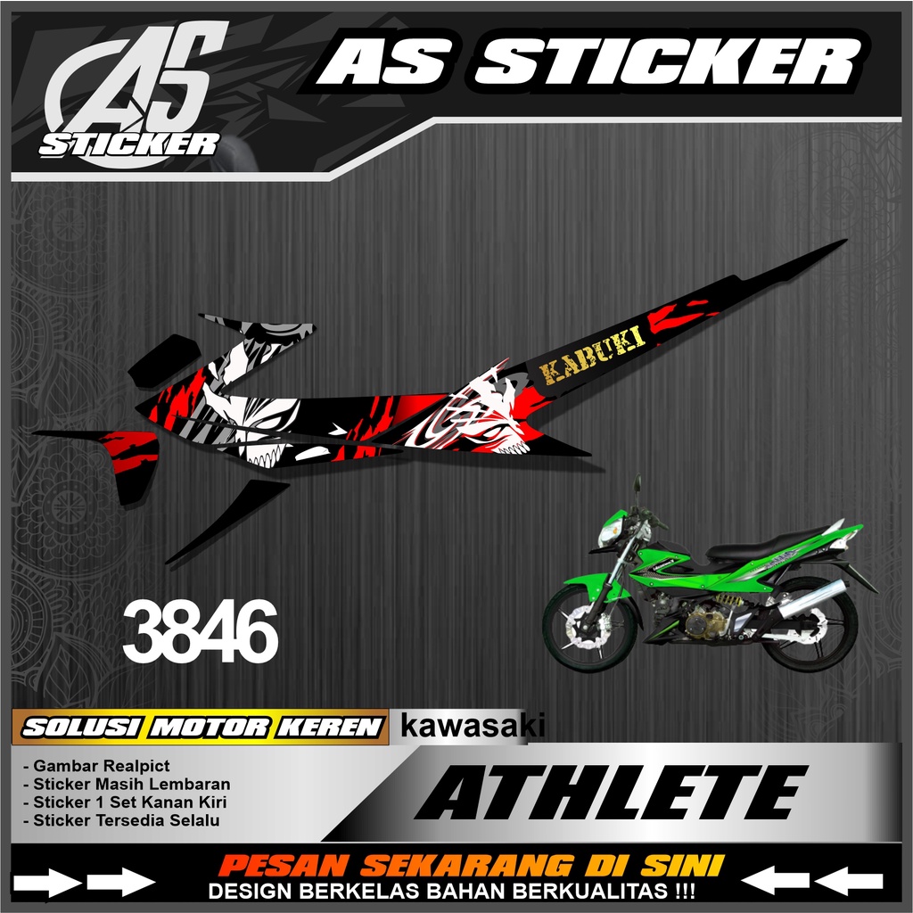 Jual 3846a STRIPING STICKER VARIASI MOTOR ATHLETE KAWASAKI SEMIFULL ...