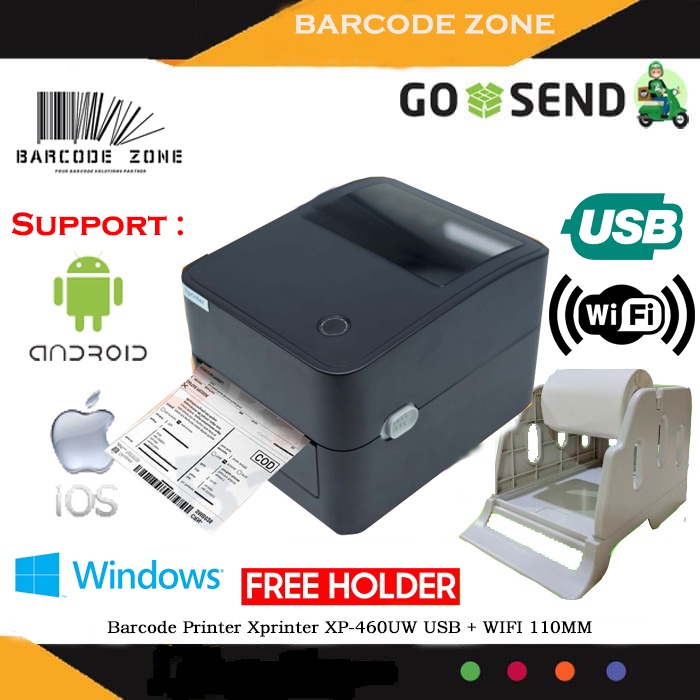 Jual PRINTER BARCODE THERMAL / LABEL PRINTER XPRINTER XP-4601B 110MM STIKER ALAMAT BARCODE HARGA ...