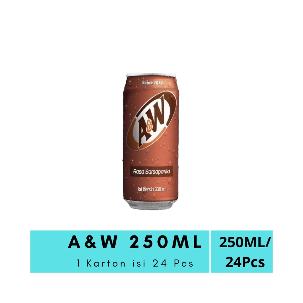 Jual A&W | AW Kaleng 250 ML 1 Karton Isi 24 Pcs | Shopee Indonesia