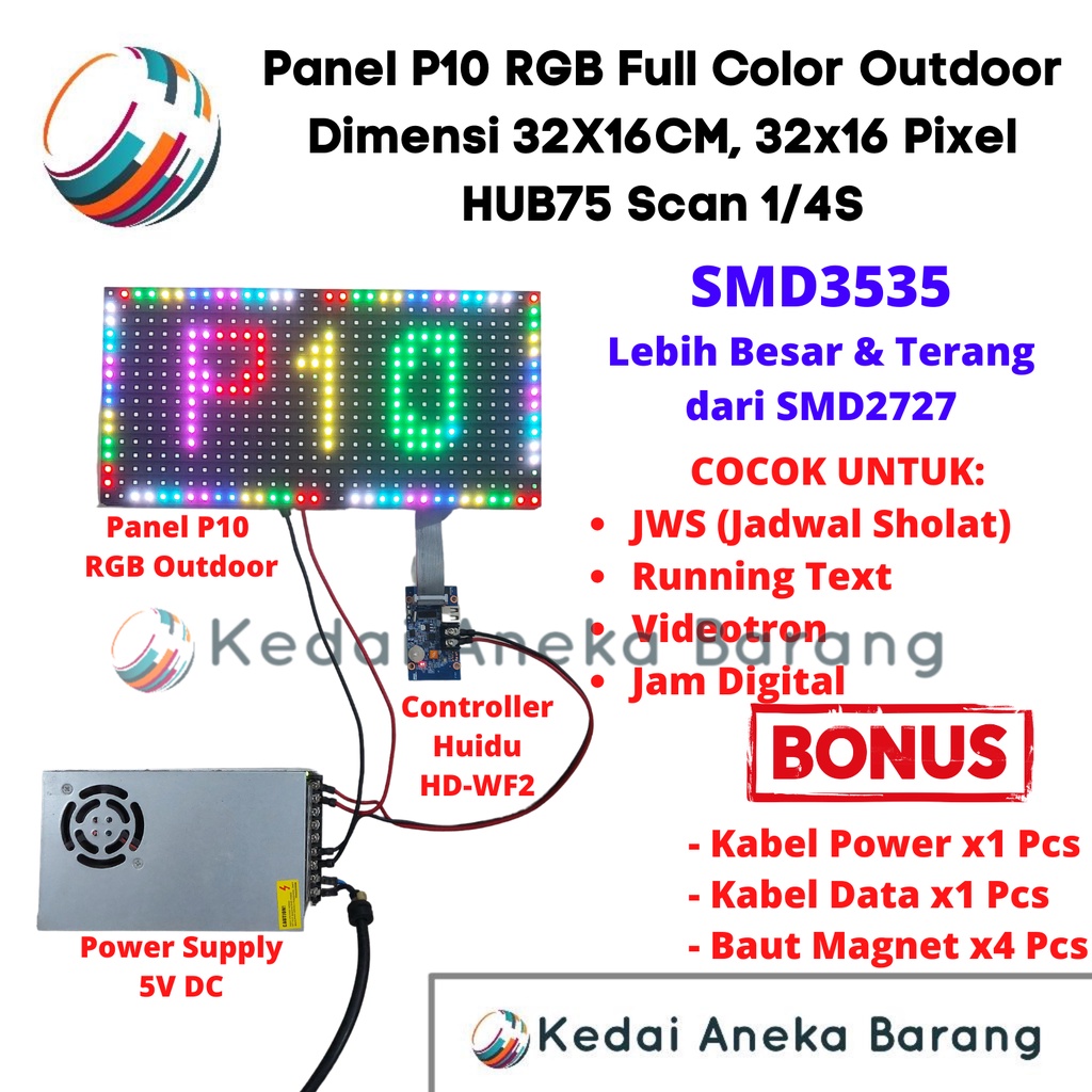 Jual Panel Module Modul LED P10 Running Text SMD RGB Outdoor Tri Full ...