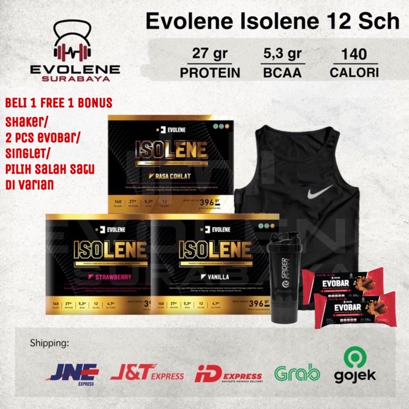 Jual ISOLENE 12 SACHET 396gr Whey Protein Isolate Evolene Official ...