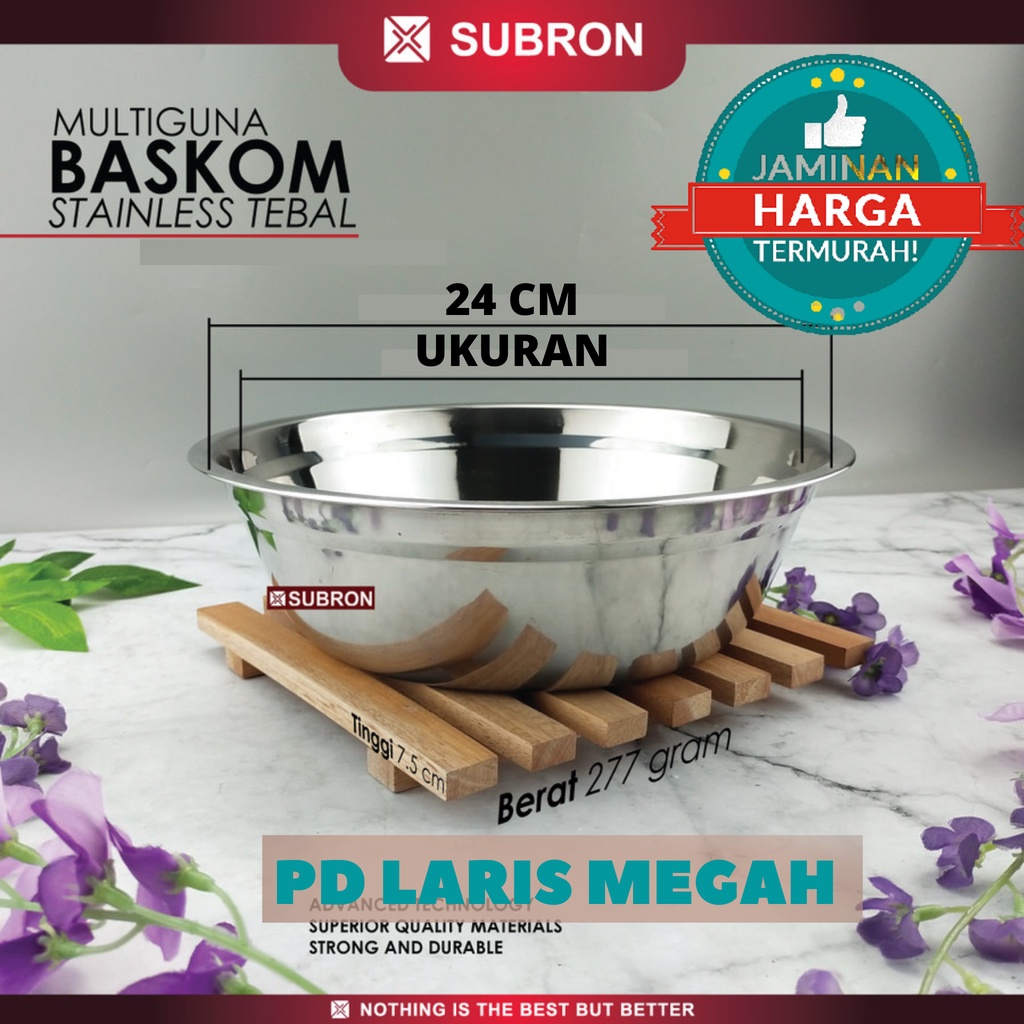 Jual Baskom Small Stainless / Subron Baskom 24 CM | Shopee Indonesia