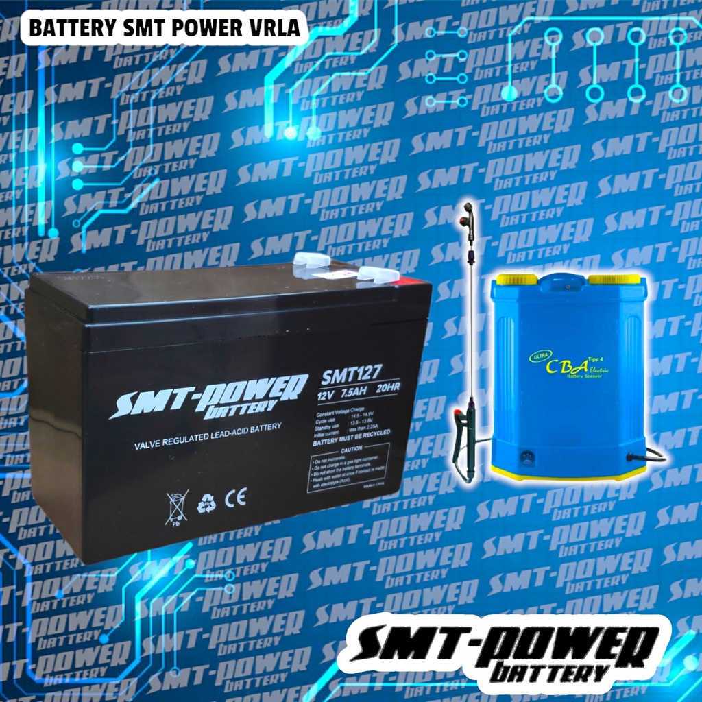 Jual BATERAI MURAH BERKUALITAS SMT POWER 12 VOLT 7.5 AMPER SPRAYER HAMA ...