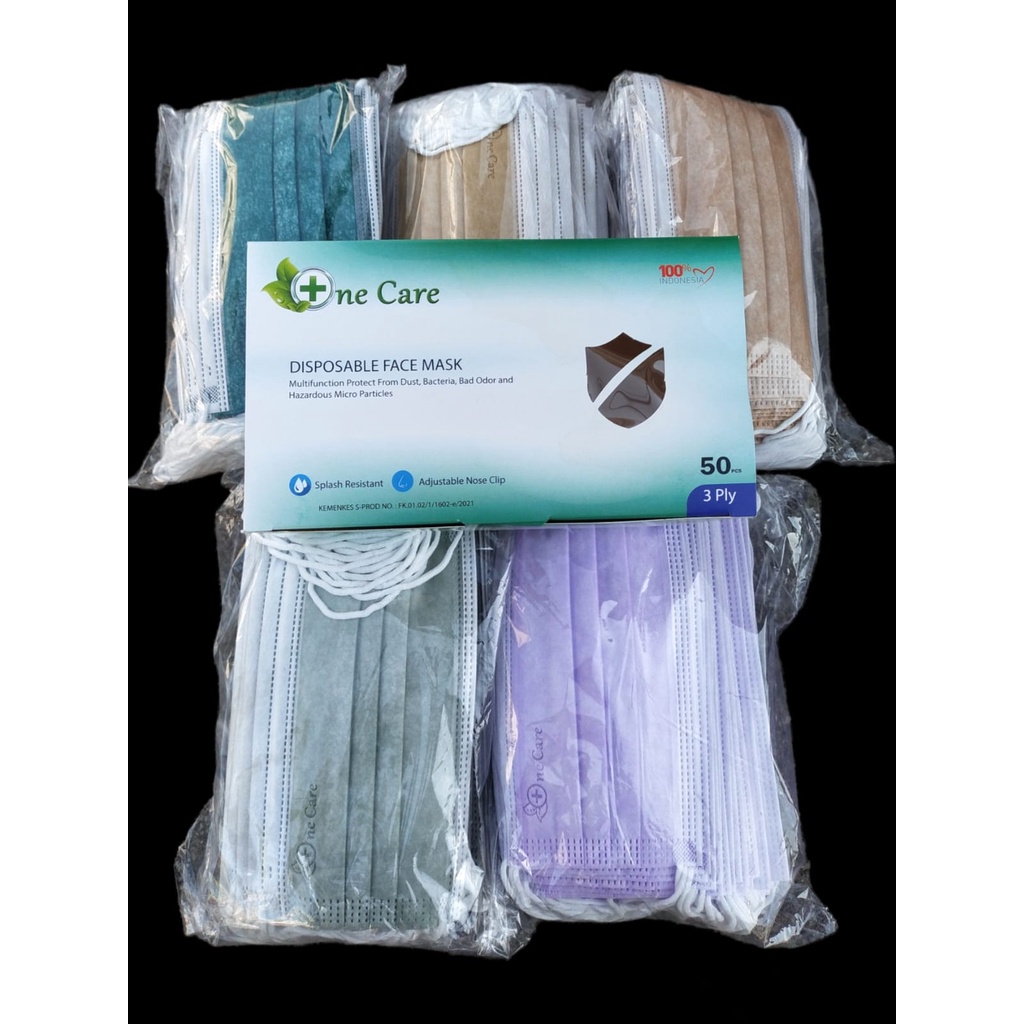 Jual Masker Earloop Onecare Local 3ply isi 50 Pcs Earloop NeCare ...